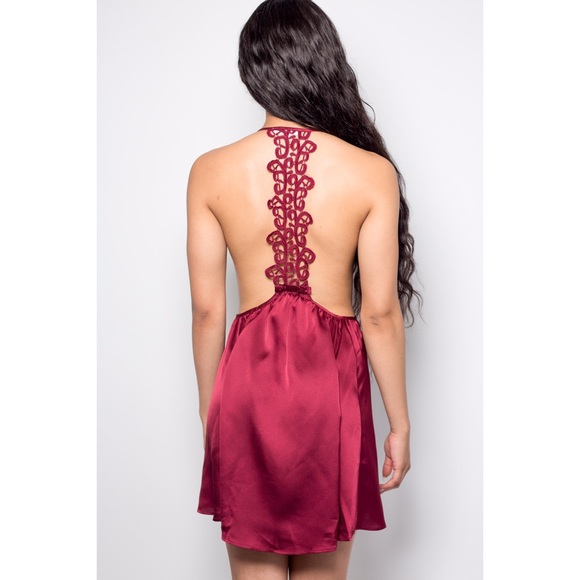 Dresses | Silk Backless Dress Red | Poshmark